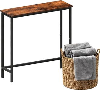 Generic Schmaler Konsolentisch f&uuml;r kleine R&auml;ume, 29,5 -Zoll -Sofa -Tisch f&uuml;r Flur, Wohnzimmer, Schlafzimmereingang mit industriellem Metallrahmen, rustikal