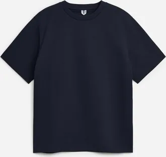 Arket Kastiges Interlock-T-Shirt -Blau