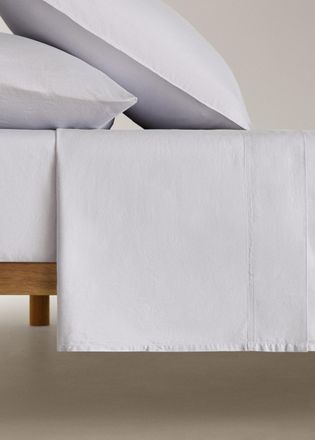 Mango Drap plat en satin &agrave; double surpiq&ucirc;re Lit 180/200 cm violet clair/pastel - Home - Lit 180/200 cm - MANGO HOME