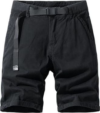 Generico Short en lin pour homme avec &eacute;lastique &agrave; la taille et cordon de serrage Samoura&iuml; japonais de plage Short cargo avec plusieurs poches pour les vacances