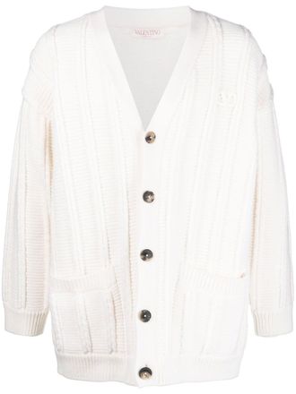 Valentino Garavani cardigan en maille nervurée - Tons neutres