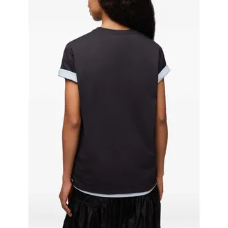 Ganni Floral Logo Print T-Shirt - Black
