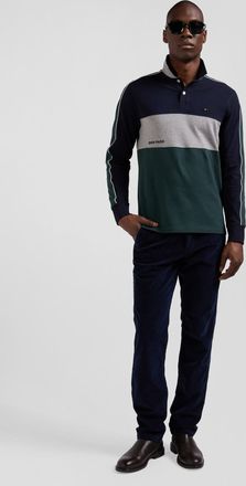 Eden Park Polo Manches Longues En Piqu&eacute; Coton Vert Chin&eacute; Coupe Regular