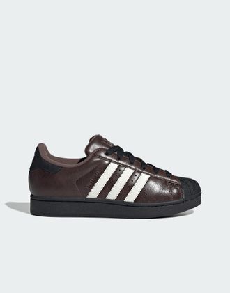 adidas Originals Superstar II - Chaussures - Marron/blanc cass&eacute;/noir-Vert