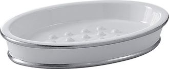 Gedy Olimpia Seifenschale, Harz, Wei&szlig;/Silber, 6,2 x 8 x 11,7 cm