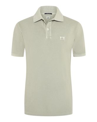 C.P. Company Garment Dyed gef&auml;rbtes Poloshirt mit Logo-Stickerei in