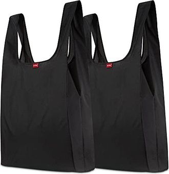 Achilles 2-Sac Cabas Polyvalent en R&eacute;utilisable, Tote Bag Noir R&eacute;utilisable et Durable, Sac de Courses et Cabas Pliable, Sac Tissu Pratique pour Femme, Homme e