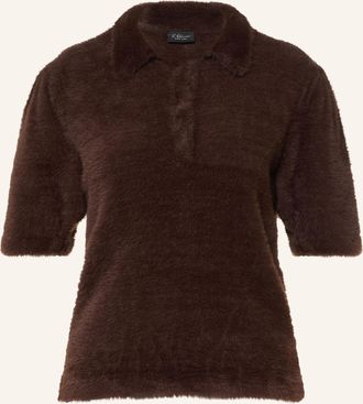s.Oliver Black Label S.Oliver Black Label Strick-Poloshirt braun