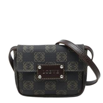 Loewe Sac bandouli&egrave;re Anagram en PVC Pre-owned - Femme - Pre-owned - Brun - Taille: ONE Size