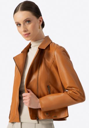 Wittchen Damen-Lammfelljacke Karamell Naturleder