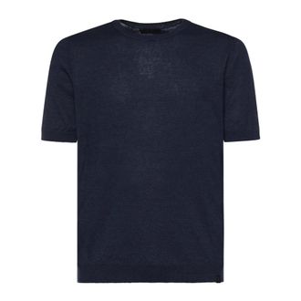 Fay Kurzarm-T-Shirt - - Tops - Herren - Blau - XL