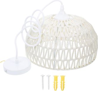 SOLUSTRE Rattan Pendelleuchte Handgewebt 30X18cm Nat&uuml;rliche Deckenlampe f&uuml;r Flur Wohnzimmer Esszimmer Balkondekoration