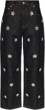 Marni Femme, Jeans, Bleu, Taille: 34 FR Jeans avec application florale