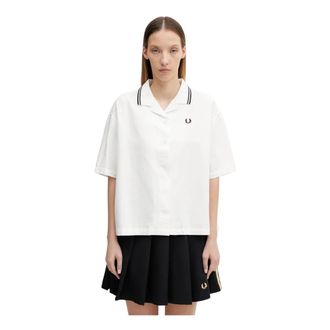 Fred Perry Hemd mit Paspeldetail - - Blouses & Shirts - Damen - Wei&szlig; - XS