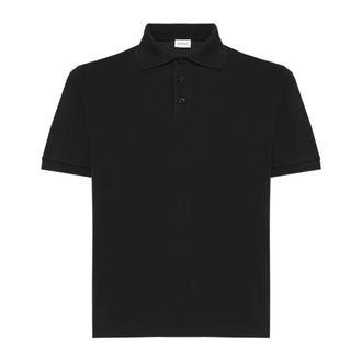 Saint Laurent Schwarzes Poloshirt mit Cassandre-Logo - - Tops - Herren - Schwarzk - S
