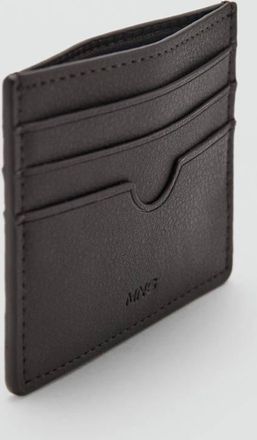 Mango Porte-cartes textur&eacute; marron - Homme - Taille unique - MANGO MAN