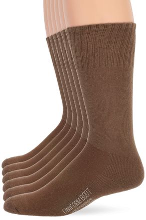 Jefferies Socks Herren Milit&auml;runiform-Socken f&uuml;r alle Jahreszeiten, gerippt, 6er-Pack, Coyote Braun, 43-47 EU
