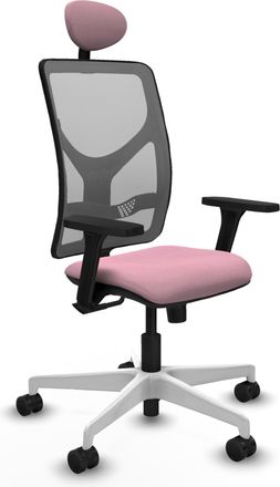 Piqueras y Crespo Computerstuhl in Rosa, mit 3D-Armlehnen, h&ouml;henverstellbarer Lendenwirbelst&uuml;tze und festem Kopfteil, ausgestattet mit 3 Positionen und Schaumstoff. Gra