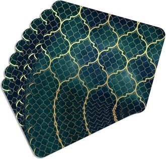 MG Design Set aus 8 Kork-Platzsets - Marocco Green - 30 x 40 cm - hitzebeständig & abwischbar, mit Korkrückseite