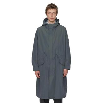 Mfpen Homme, Manteaux, Gris, Taille: L Manteau Gris Style Parka avec Capuche