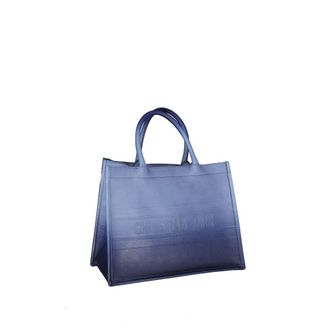 Dior Womens Calfskin Tote Blue Calf Leather