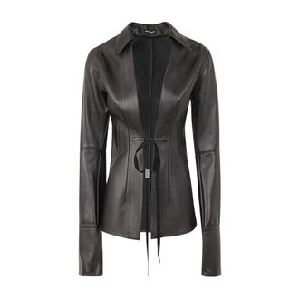 Ann Demeulemeester Femme, Blouses et Chemises, Noir, Taille: 40 FR Chemise Ouverte Ajustée
