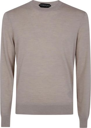 Tom Ford Homme, Pulls, Beige, Taille: XL Pull en pure laine &agrave; col rond