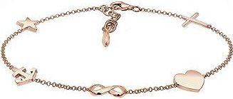 Elli Bracelet - Argent 925 - Croix Etoiles Coeur Infini Ancre - 16 cm - 0201841617_16