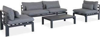 Sweeek Gartenlounge-Set XXL Aluminium 5-Sitzer