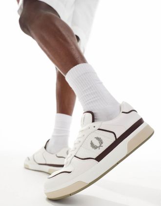 Fred Perry B300 - Baskets en cuir et maille - Blanc