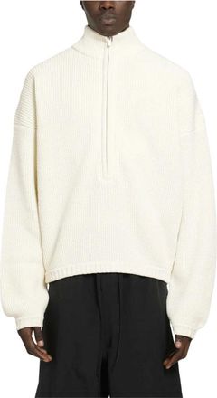 Fear of God Homme, Pulls, Blanc, Taille: L Zip-Up Sweater LS