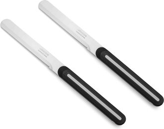 Arcos Serie B-Line - Set mit 2 Tischmessern | Frühstücksmesser - gezahnte Klinge aus Nitrum-Edelstahl 100 mm - Griff aus Polypropylen - Farbe Schwarz