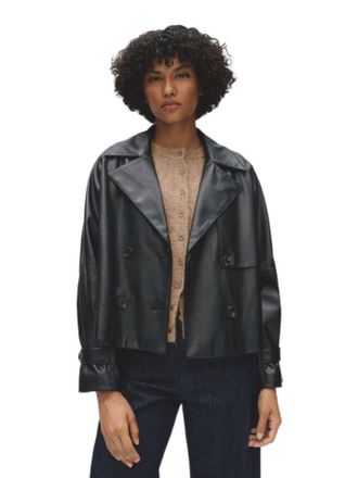 OPUS Kurzjacke schwarz,Casual,Polyester,Unifarben,Reverskragen,Langarm,Loose Fit