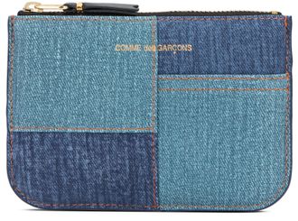 Comme Des Gar&ccedil;ons Womens Wallet With Denim Patchwork Blue Lambskin Leather & Purses