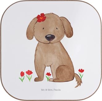 Mr. & Mrs. Panda Tassen Untersetzer Hund Dame - Geschenk, Tasse, Hundemama, Gl&auml;ser, f&uuml;r, Tischuntersetzer, Hunde, Hundebesitzer, Holzuntersetzer, Liebenswert, Liebe, F