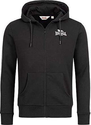 Lonsdale Sweat à capuche zippé pour homme, blanc/noir, L
