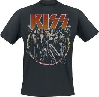 Kiss Vintage Saw Homme T-Shirt Manches Courtes Noir XL 100% Coton Regular/Coupe Standard