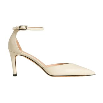Kiton Femme, Chaussures, Beige, Taille: 40 1/2 EU Escarpins D&eacute;collet&eacute; en Cuir Lisse avec Bride Cheville