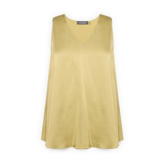 Elena Miro Femme, Tops, Vert, Taille: 50 FR Top en viscose satin&eacute;e