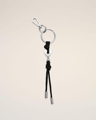 Ami Porte-Cl&eacute;s Charm Noir Ami De Coeur en M&eacute;tal Argent - TU - Unisex