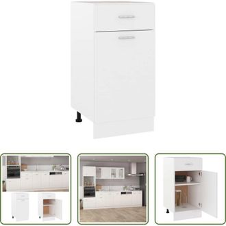 vidaXL vidaXL Meuble cuisine compact - Armoire &agrave; tiroirs Lyon Blanc 40 x 46 x 81,5 cm Bois ding&eacute;nierie