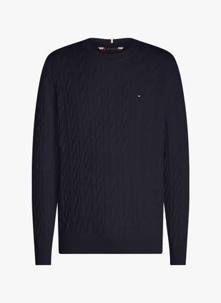 Tommy Hilfiger Pull en maille torsad&eacute;e en coton