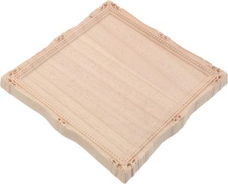 SOLUSTRE Holzrahmen-Spiegel im Vintage-Stil Unbemalt mit Holzapplikationen Wandspiegel f&uuml;r Wohnzimmer oder Schlafzimmer Made of Solid Wood