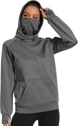 Bassdash Sweat à Capuche en Laine Polaire pour Femmes avec Guêtre de Cou, Résistant à leau et Performant pour la Randonnée Sweatshirt Pullover
