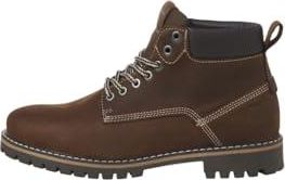 Jack & Jones Homme Jfwqueensway Bottines en Cuir Sn Lacets, Brandy Brown, 43 EU