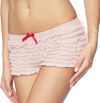 Onsoyours Culotte Femme Sexy Slip String Shorts S&eacute;curit&eacute; Dentelle Bloomers Transparent Froufrous Boxer Elasticit&eacute; sous-V&ecirc;tements Lingerie C Rose XS