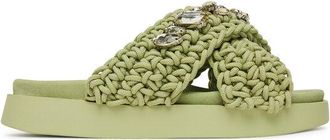 INUIKII Pantoletten Woven Stones 70104-106 Grün