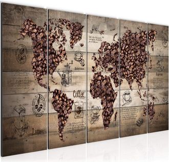 Runa Art Bild Küche Kaffee Wandbilder auf Vlies Leinwand 5 Teilig Wanddekoration Esszimmer Küchenbilder 037956b