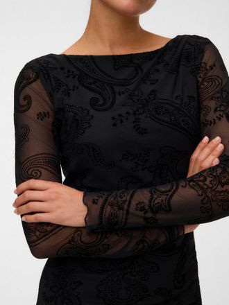Vero Moda Maxikleid VMLOVA LS MESH 7/8 DRESS JRS NOOS Materialmix