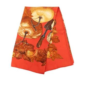 Herm&egrave;s Pre-owned Citrouilles et Coloquintes Scarf - Femme - Pre-owned - Orange - Taille: ONE Size